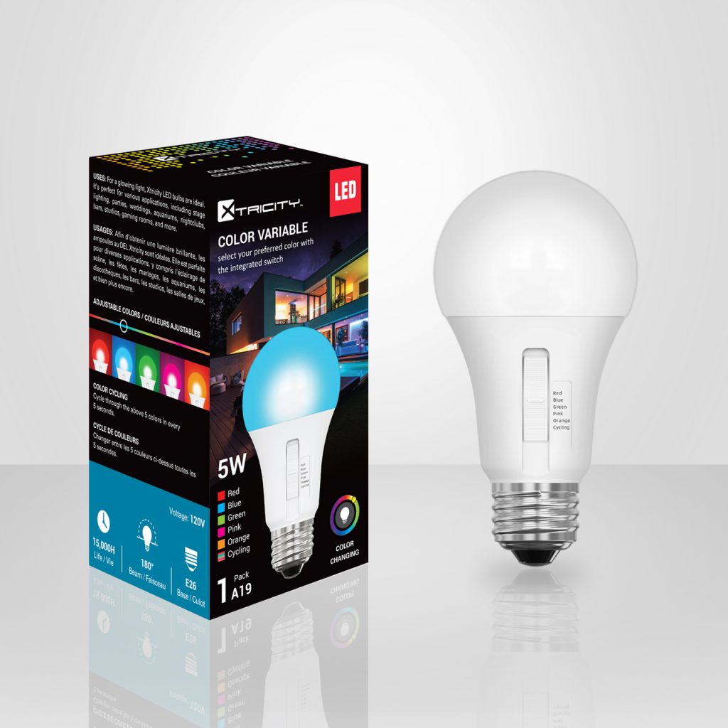 LED A19 COLOR VARIABLE / 5W / 120V / 1PK #1-40078 – Jessar