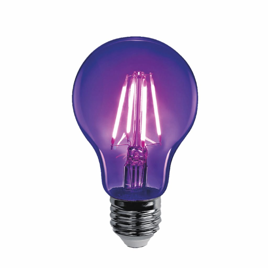 LED A19 FIL / 4W / 120V / BLACK LIGHT 1PK #1-40201 – Jessar