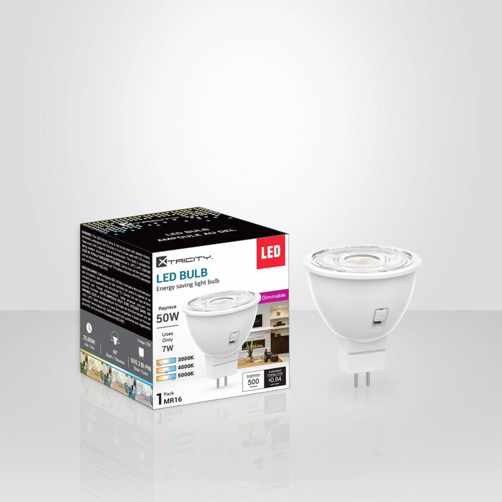 LED MR16 / 7W / 12V / 3000K – 4000K – 5000K / DIM. 1PK #1-40213 – Jessar