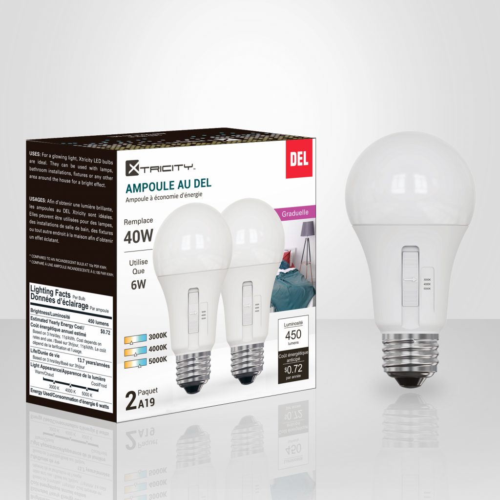 LED A19 / 6W / 120V / 3000K – 4000K – 5000K / DIM. 2PK #1-40226 – Jessar