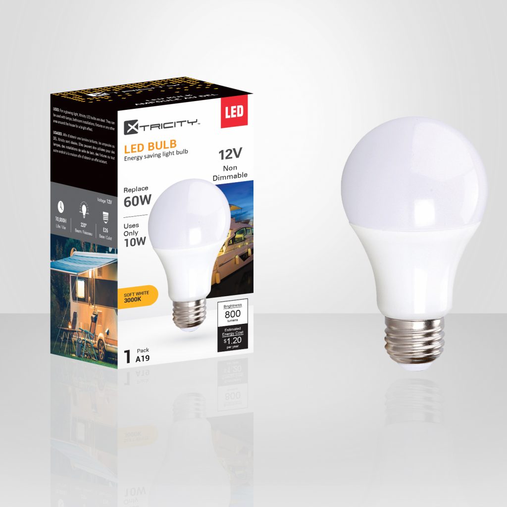 LED TYPE A / 10W / 12V / E26 / 3000K SOFT WHITE 1PK #1-50017 – Jessar
