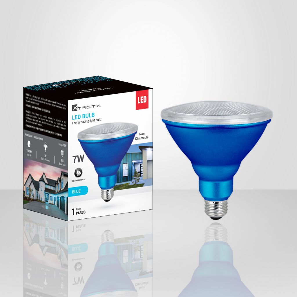 LED PAR38 / 7W / 120V / BLUE / OUTDOOR #1-50027 – Jessar