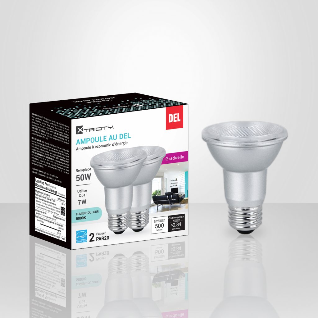 LED PAR20 / 7W / 120V / 500L / 5000K DAYLIGHT DIM. 2PK #1-50036 – Jessar