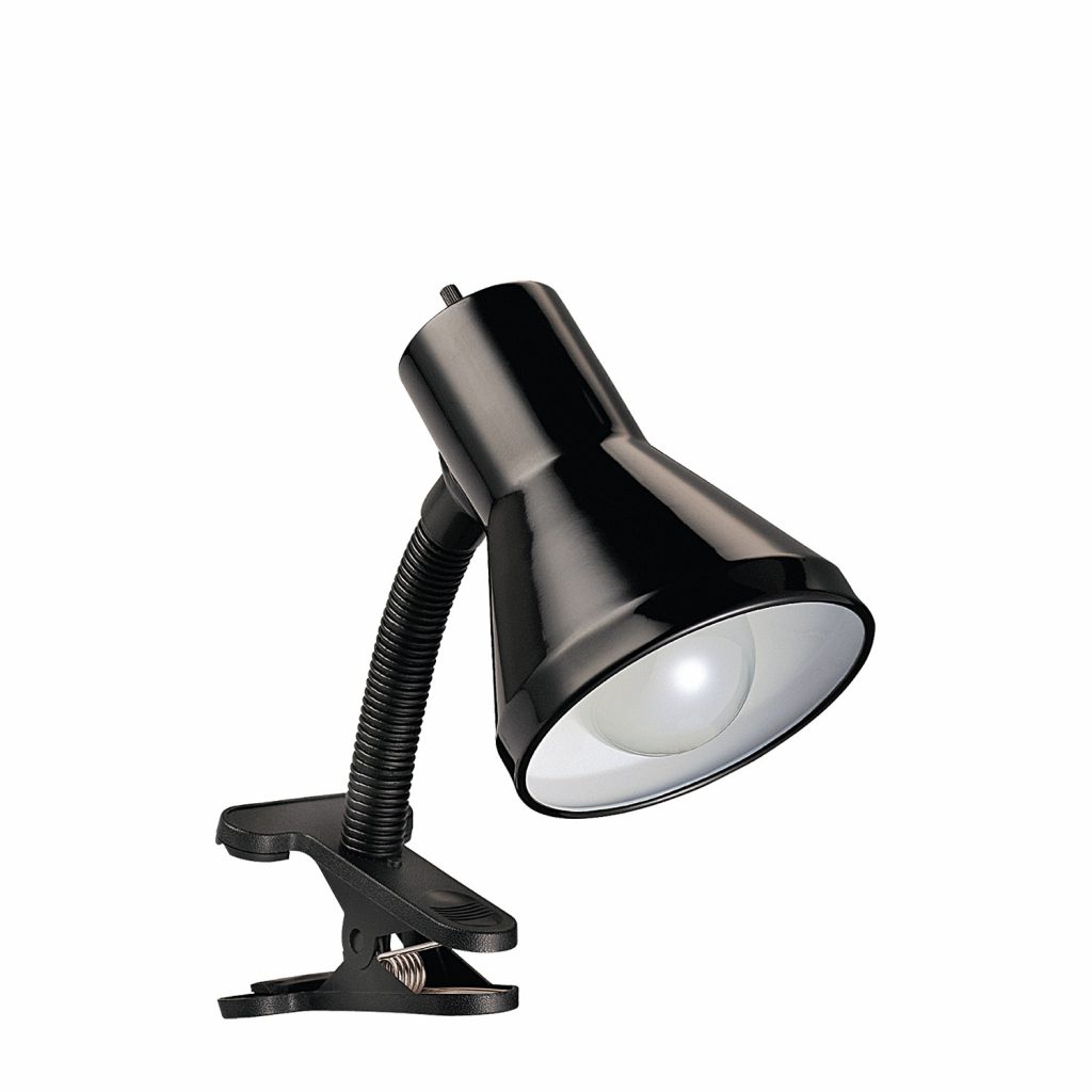 DESK LAMP GOOSENECK ARM CLIP 60W BLACK #1-69011 – Jessar