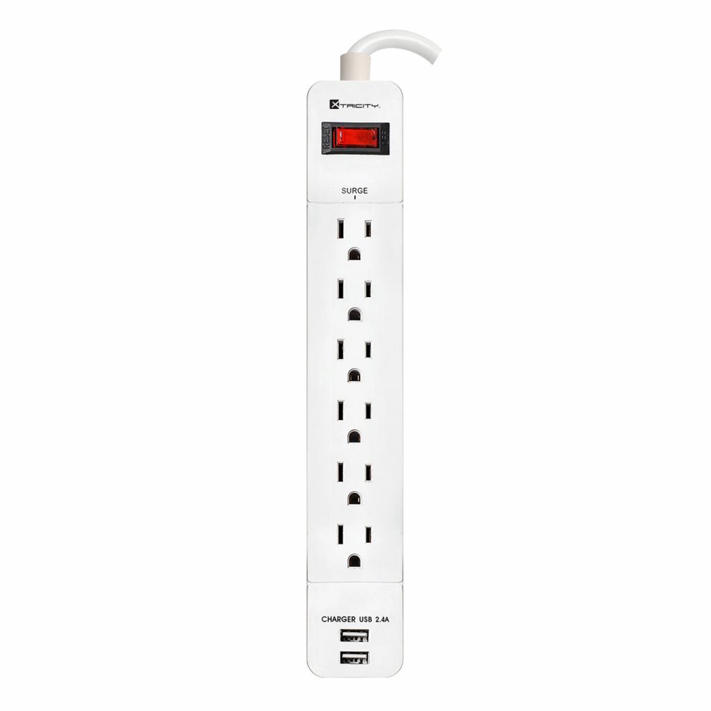 6 OUTLET 1050 JOULES / 4FT CORD / 2USB / SURGE PROTECTOR #3-70627 – Jessar