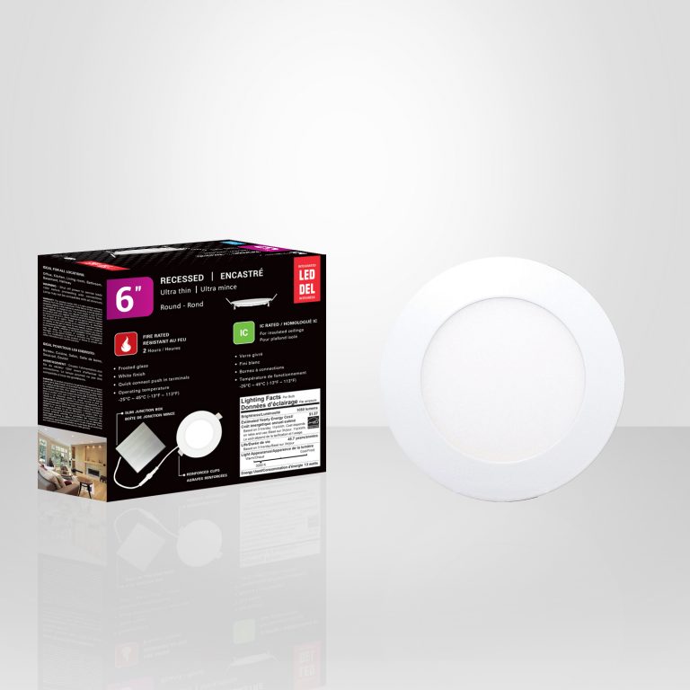 RECESSED LIGHTING LED 6″ 13W / 1050L / 3000K / ROUND – WHITE / 1PK #4 ...