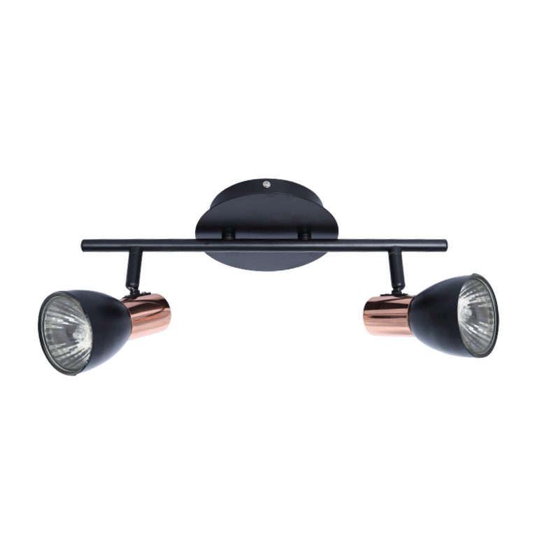TRACK LIGHT 2 HEADS BLACK-COPPER “RIVIERA” #5-90074 – Jessar