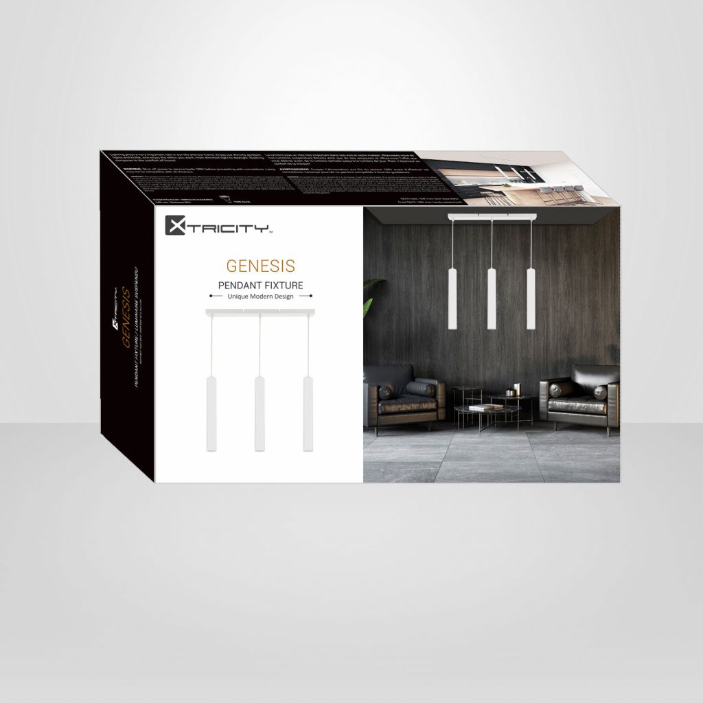 PENDANT FIXTURE 3 LIGHTS WHITE “GENESIS” #5-90356 – Jessar