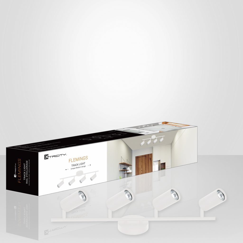 TRACK LIGHT SWIVEL 4 HEADS WHITE FLEMINGS #5-90362 – Jessar