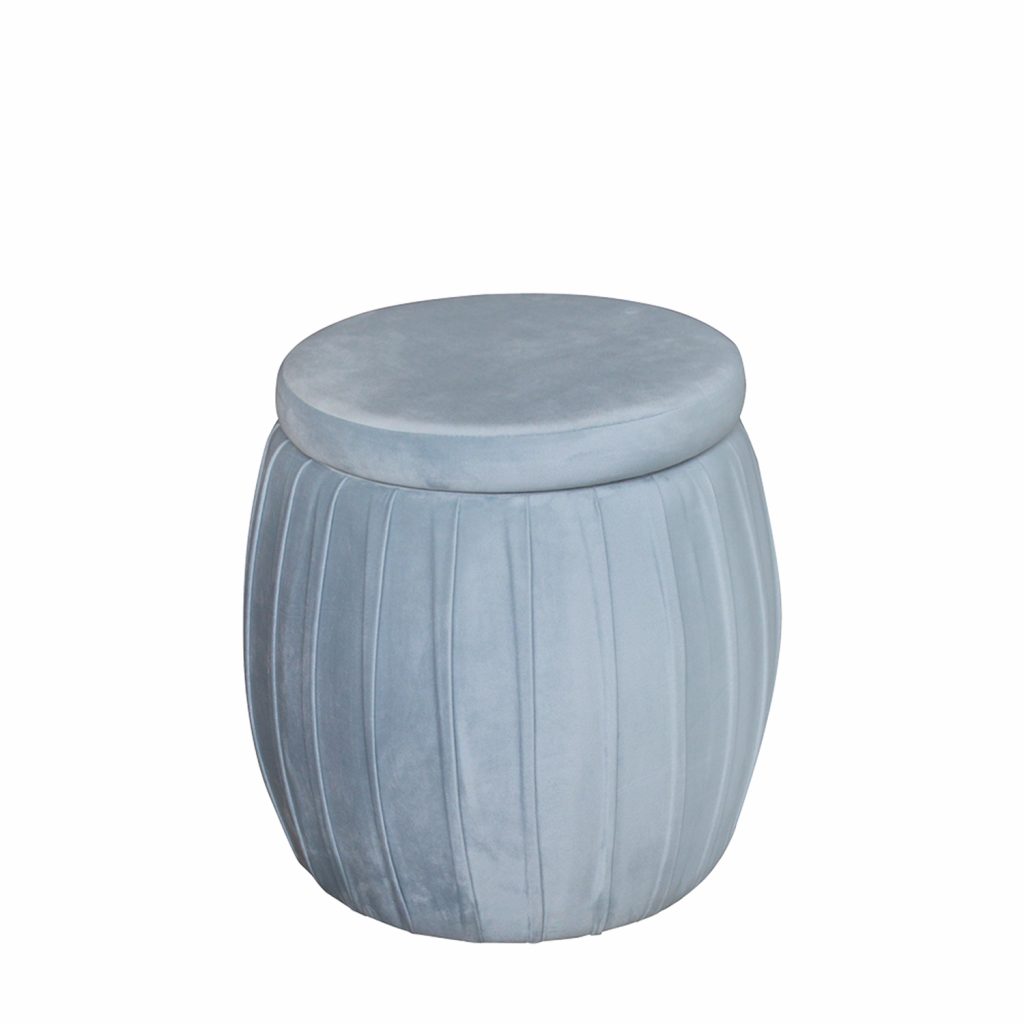 ROUND STORAGE OTTOMAN GRAY “LAURENCE” 42 x 42 x 43.5 cm #6-01535 – Jessar