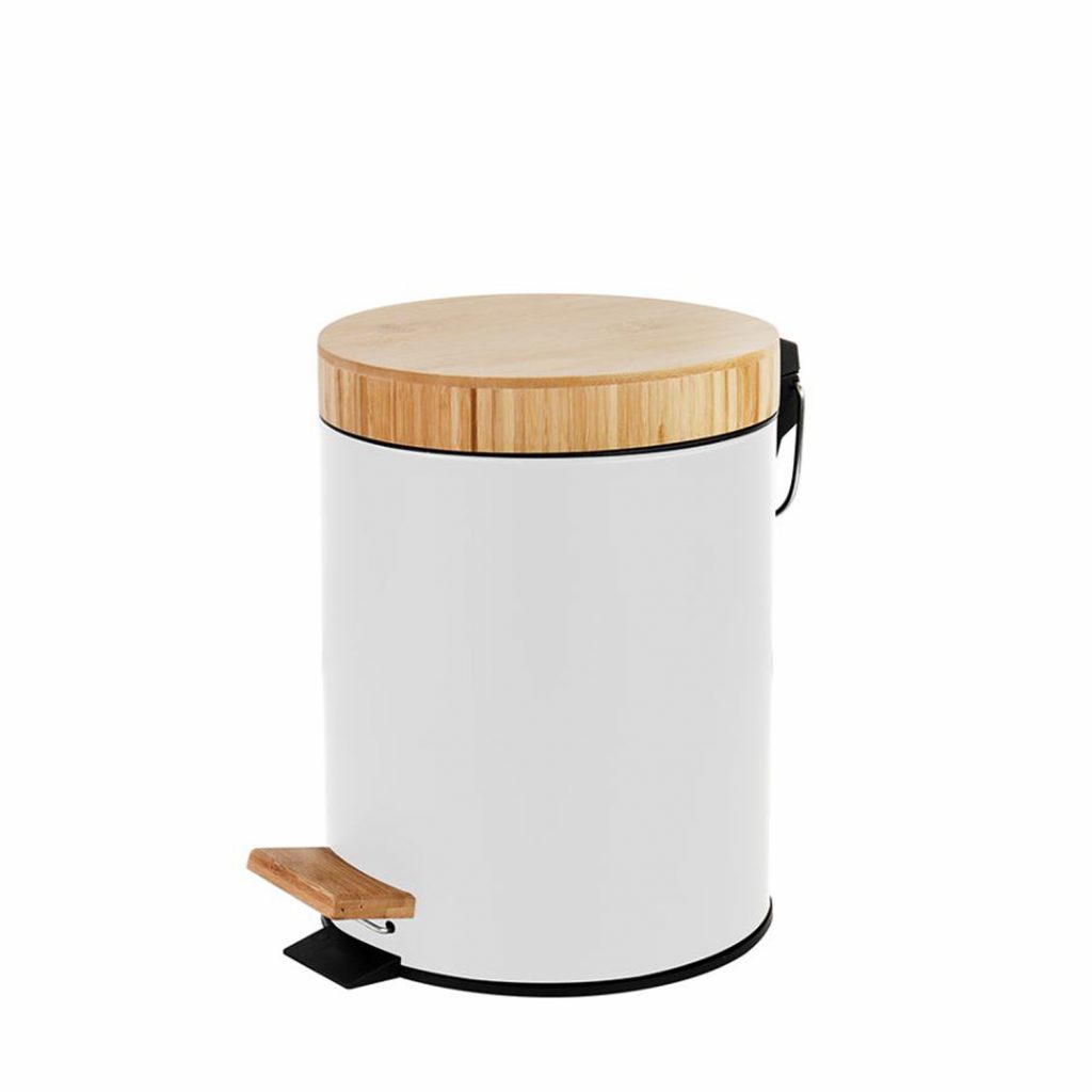 5L PEDAL TRASH CAN WITH SOFT CLOSE FEATURE – WHITE #7-98073 – Jessar