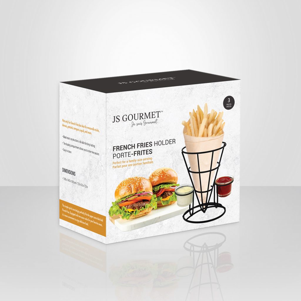 3 PIECE FRENCH FRIES HOLDER WITH 2 CONDIMENT DIPPING TRAYS #7-99048 ...