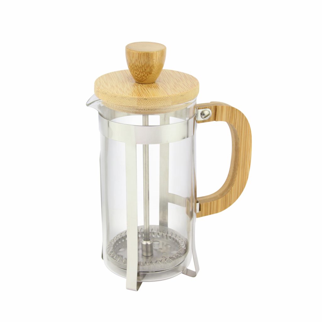 FRENCH PRESS GLASS COFFEE MAKER WITH BAMBOO LID AND HANDLE #7-99137 ...