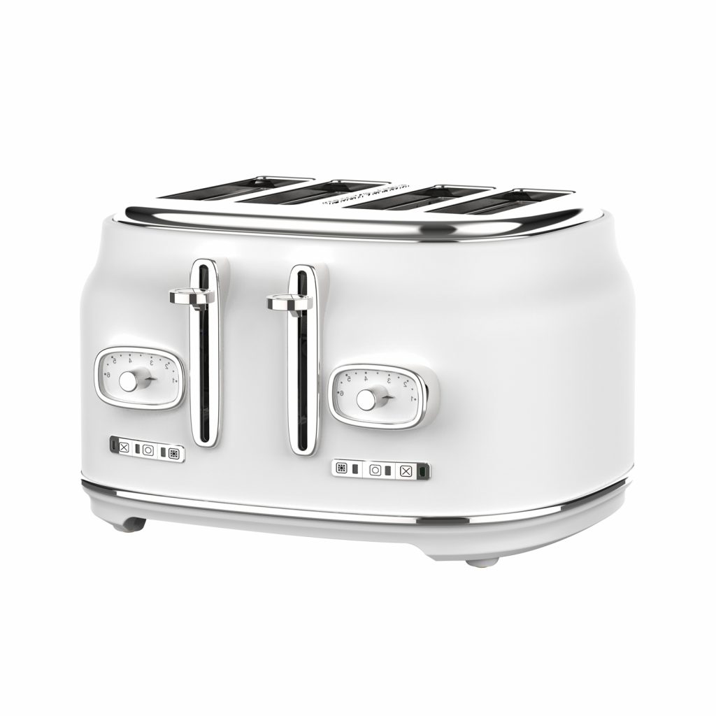 4-SLICE WHITE RETRO TOASTER #7-99376 – Jessar