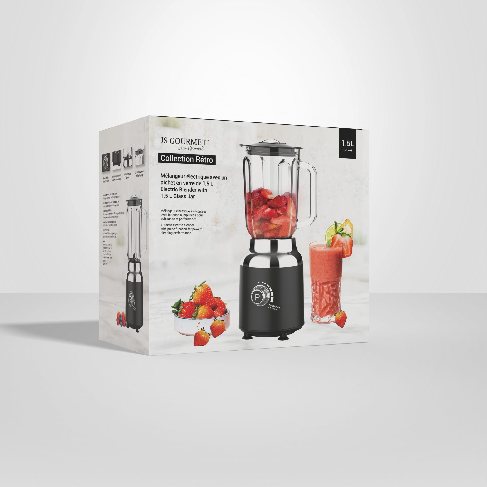 ELECTRIC BLENDER WITH 1.5L GLASS JAR #7-99377 – Jessar