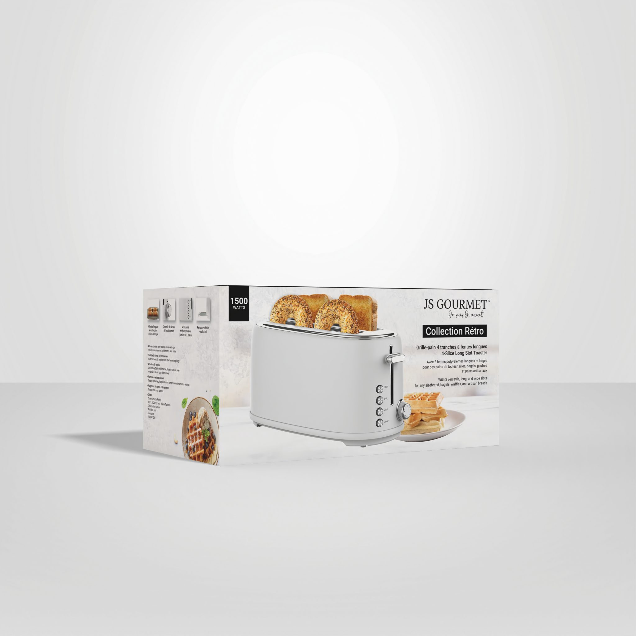 4-SLICE WHITE RETRO TOASTER #7-99380 – Jessar