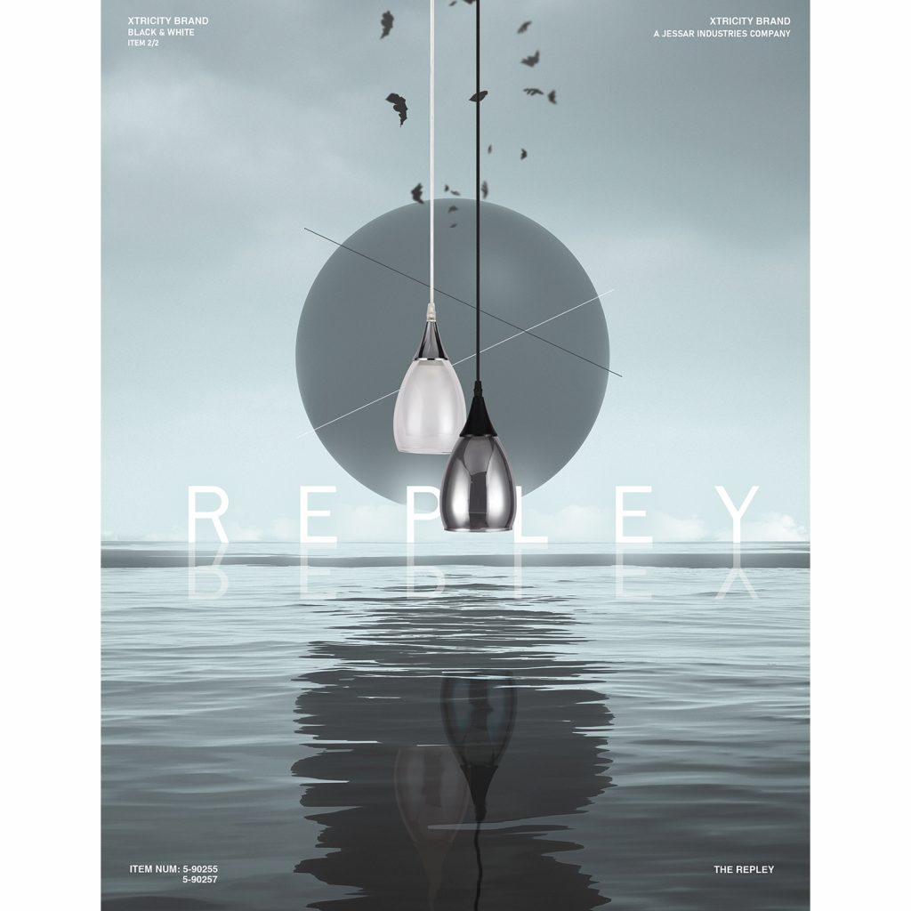 PENDANT FIXTURE 1 LIGHT – BLACK COLOR “REPLEY” #5-90257 – Jessar