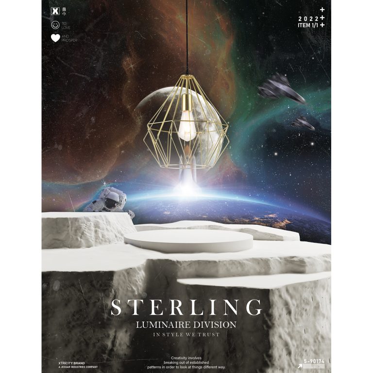 PENDANT FIXTURE 1 LIGHT GOLD “STERLING” #5-90174 – Jessar